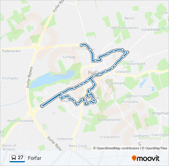 27 Route: Schedules, Stops & Maps - Forfar (Updated)