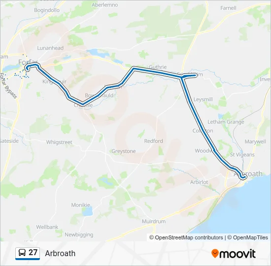27 Route: Schedules, Stops & Maps - Arbroath (Updated)