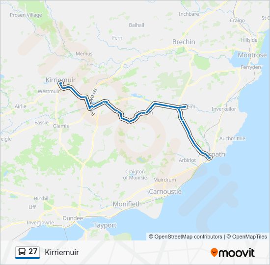 27 Route: Schedules, Stops & Maps - Kirriemuir (Updated)