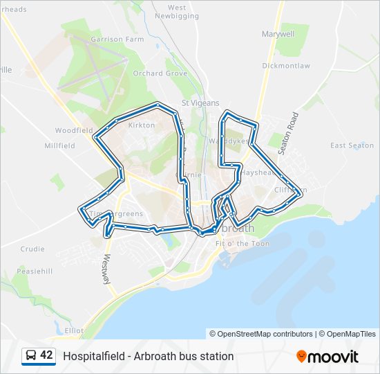 42 Route: Schedules, Stops & Maps - Arbroath (Updated)