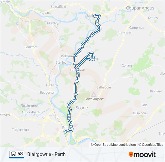 58 Route: Schedules, Stops & Maps - Meikleour (Updated)