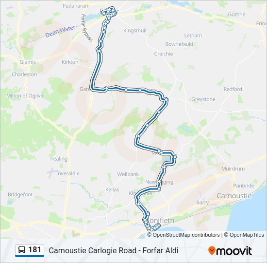 181 Route: Schedules, Stops & Maps - Monifieth (Updated)