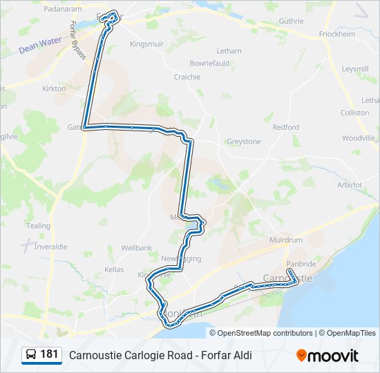 181 Route: Schedules, Stops & Maps - Forfar (Updated)