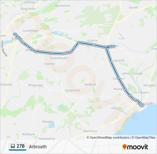 27B Route: Schedules, Stops & Maps - Arbroath (Updated)