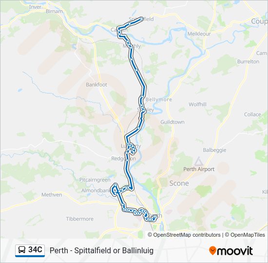 34C Route: Schedules, Stops & Maps - Spittalfield (Updated)