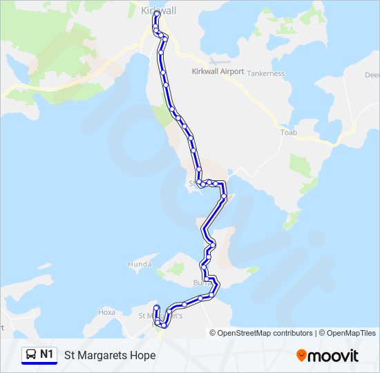 N1 Route: Schedules, Stops & Maps - St Margarets Hope (Updated)