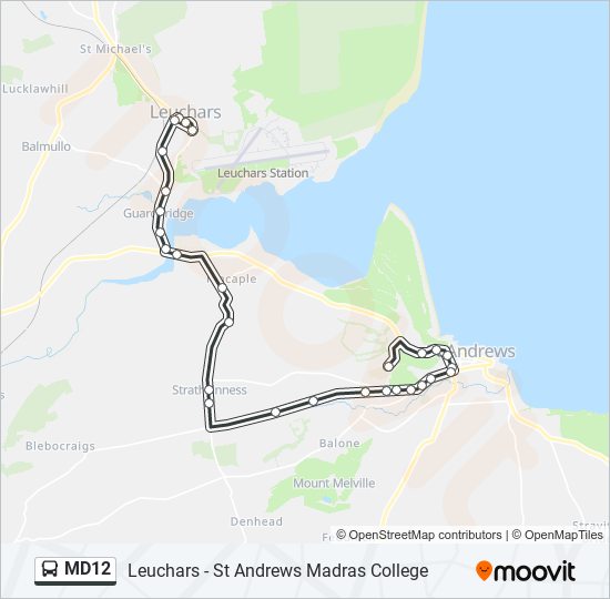 md12 Route: Schedules, Stops & Maps - St Andrews (Updated)