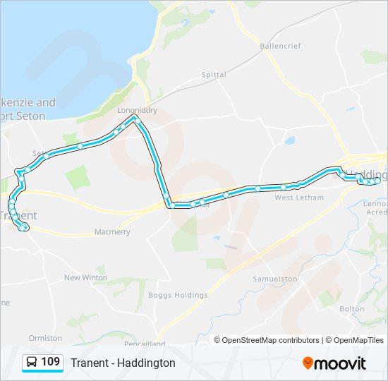 109 Route: Schedules, Stops & Maps - Haddington (Updated)