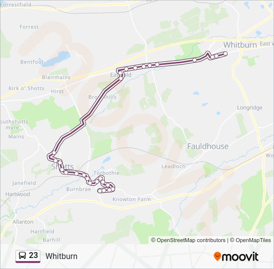 23 Route: Schedules, Stops & Maps - Whitburn (Updated)