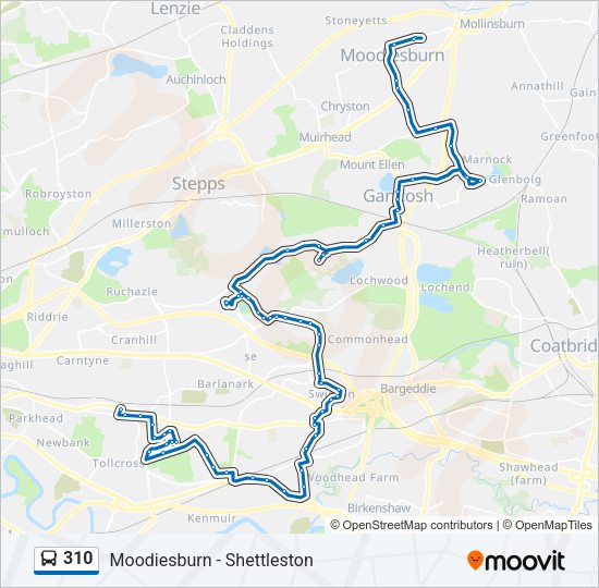 310 Route: Schedules, Stops & Maps - Moodiesburn (Updated)