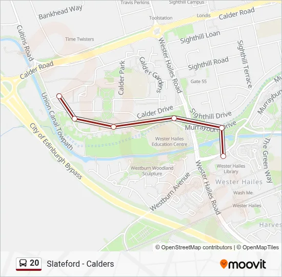 20 Route: Schedules, Stops & Maps - Wester Hailes (Updated)