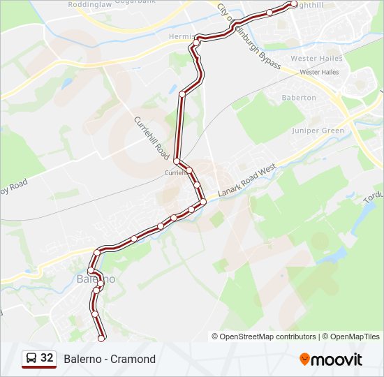 32 Route: Schedules, Stops & Maps - Sighthill (Updated)
