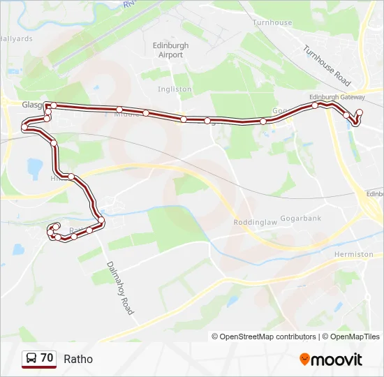 70 Route: Schedules, Stops & Maps - Ratho (Updated)