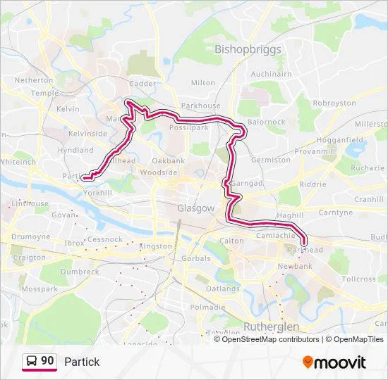 90 Route: Schedules, Stops & Maps - Partick (Updated)