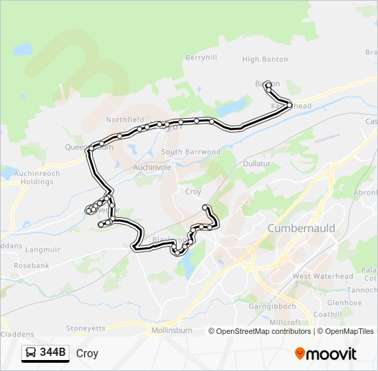 344B Route: Schedules, Stops & Maps - Croy (Updated)