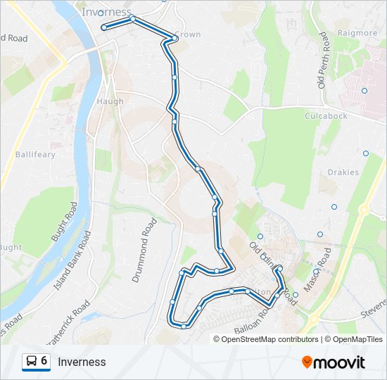 6 Route: Schedules, Stops & Maps - Inverness (Updated)