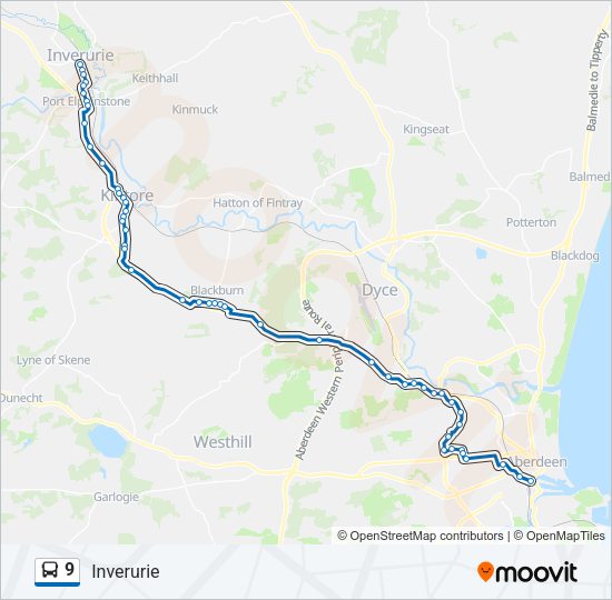 9 Route: Schedules, Stops & Maps - Inverurie (Updated)
