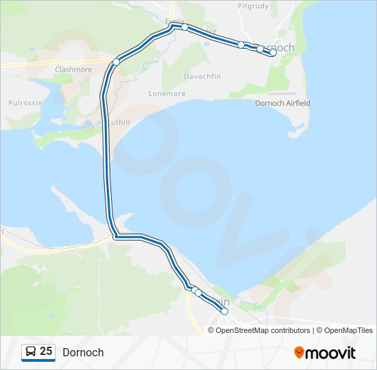 25 Route: Schedules, Stops & Maps - Dornoch (Updated)