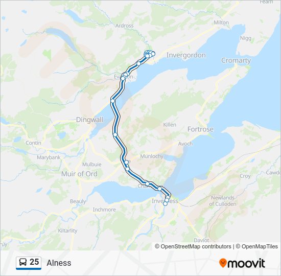 25 Route: Schedules, Stops & Maps - Alness (Updated)