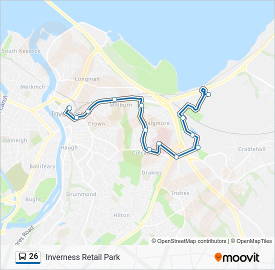 26 Route: Schedules, Stops & Maps - Inverness Retail Park (Updated)