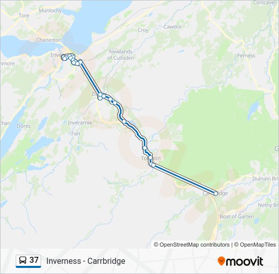 37 Route: Schedules, Stops & Maps - Carrbridge (Updated)