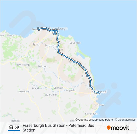 69 Route: Schedules, Stops & Maps - Rosehearty (Updated)