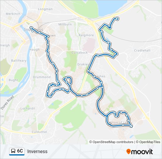 6C Route: Schedules, Stops & Maps - Inverness (Updated)