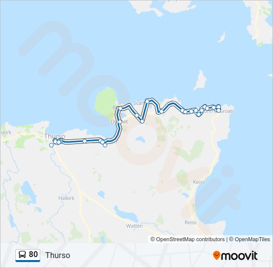 80 Route: Schedules, Stops & Maps - Thurso (Updated)