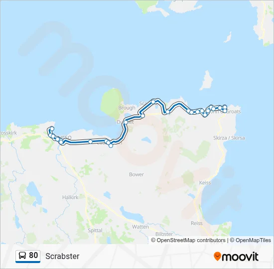 80 Route: Schedules, Stops & Maps - Scrabster (Updated)