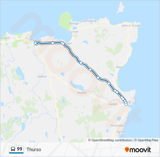 99 Route: Schedules, Stops & Maps - Thurso (Updated)