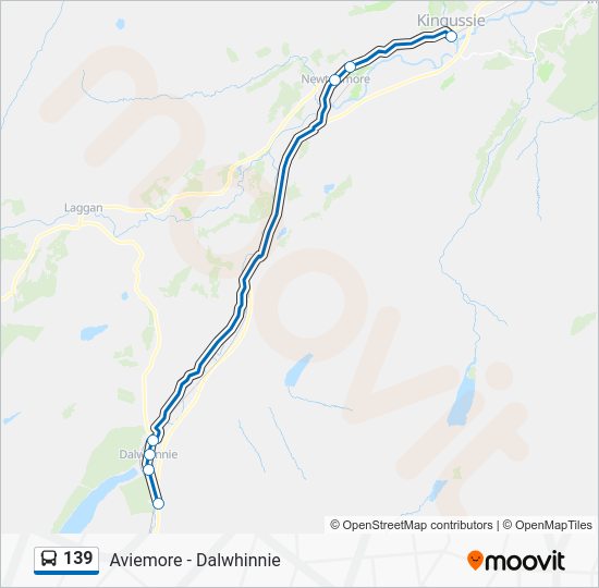 139 Route: Schedules, Stops & Maps - Kingussie (Updated)