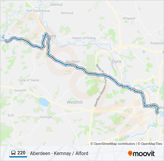 220 Route: Schedules, Stops & Maps - Kemnay (Updated)