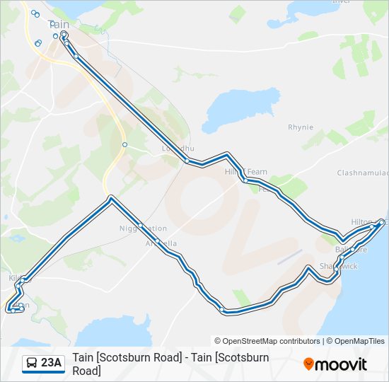 23A Route: Schedules, Stops & Maps - Tain (Updated)