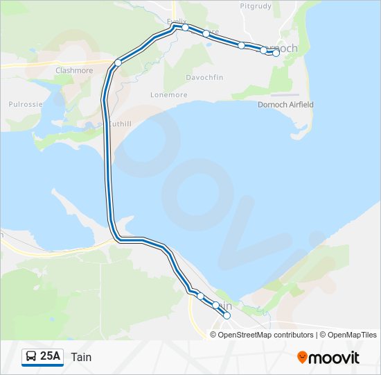 25a Route: Schedules, Stops & Maps - Tain (Updated)