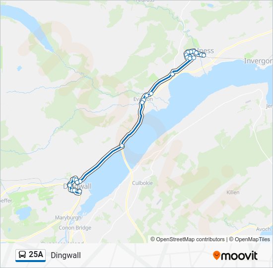 25a Route: Schedules, Stops & Maps - Dingwall (Updated)