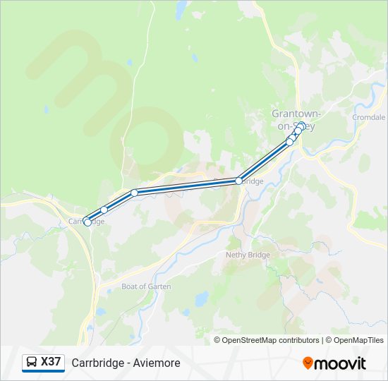 X37 Route: Schedules, Stops & Maps - Grantown-On-Spey (Updated)