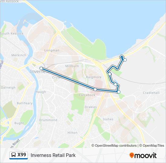 x99 Route: Schedules, Stops & Maps - Inverness Retail Park (Updated)