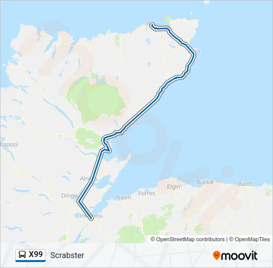 X99 Route: Schedules, Stops & Maps - Scrabster (Updated)