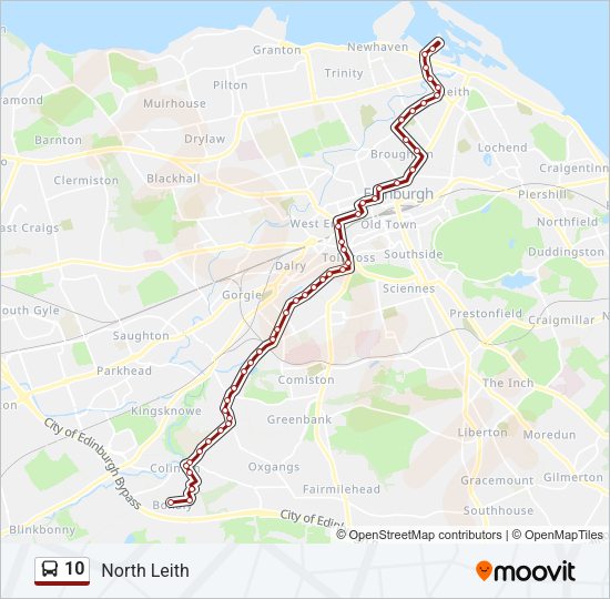 10 Route: Schedules, Stops & Maps - North Leith (Updated)