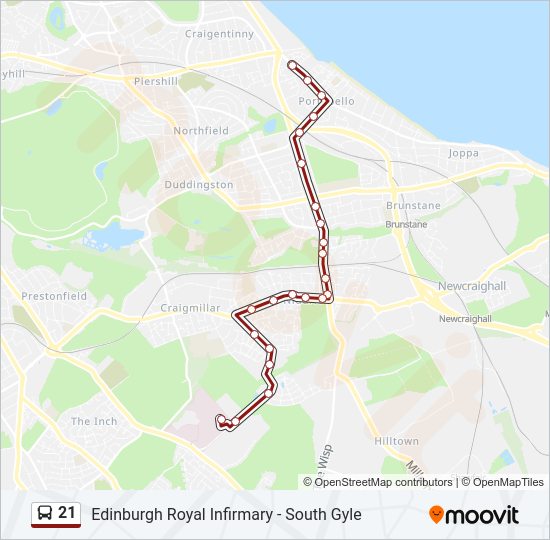 21 Route: Schedules, Stops & Maps - Portobello (Updated)