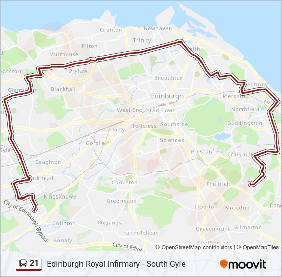 21 Route: Schedules, Stops & Maps - Wester Hailes (Updated)