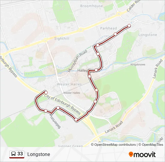 33 Route: Schedules, Stops & Maps - Longstone (Updated)