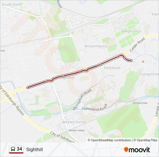 34 Route: Schedules, Stops & Maps - Sighthill (Updated)