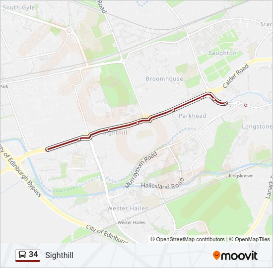 34 Route: Schedules, Stops & Maps - Sighthill (Updated)