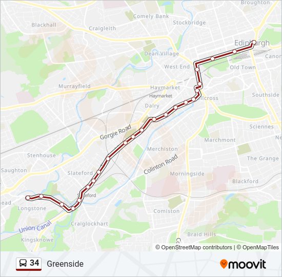 34 Route: Schedules, Stops & Maps - Greenside (Updated)