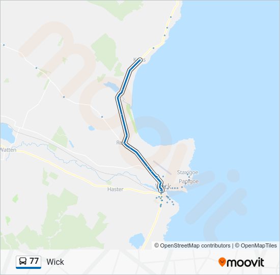 77 Route: Schedules, Stops & Maps - Wick (Updated)