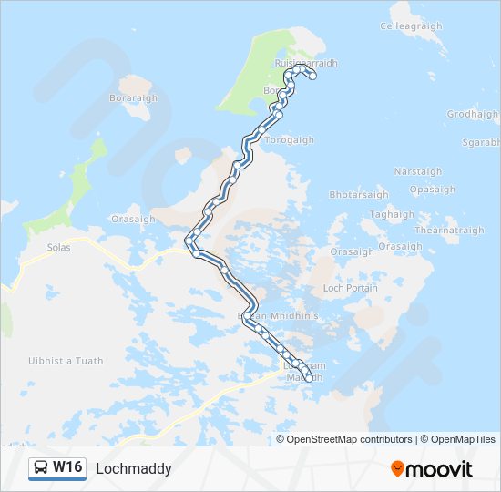 w16 Route: Schedules, Stops & Maps - Lochmaddy (Updated)