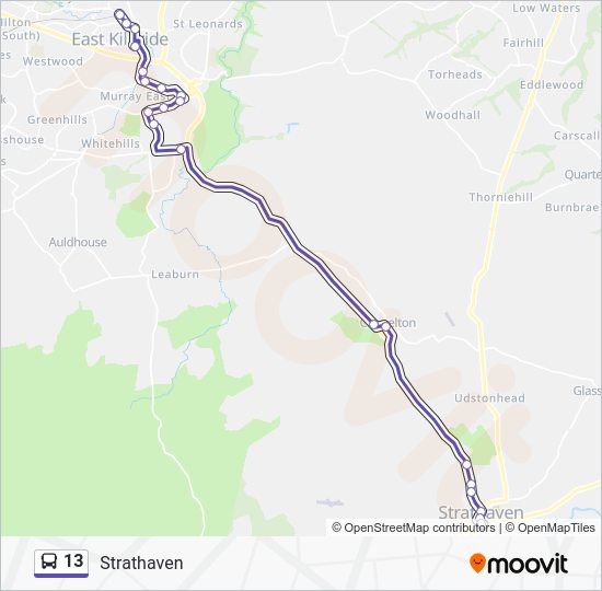 13 Route: Schedules, Stops & Maps - Strathaven (Updated)
