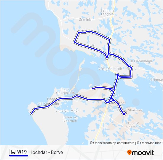 W19 Route: Schedules, Stops & Maps - Iochdar (Updated)