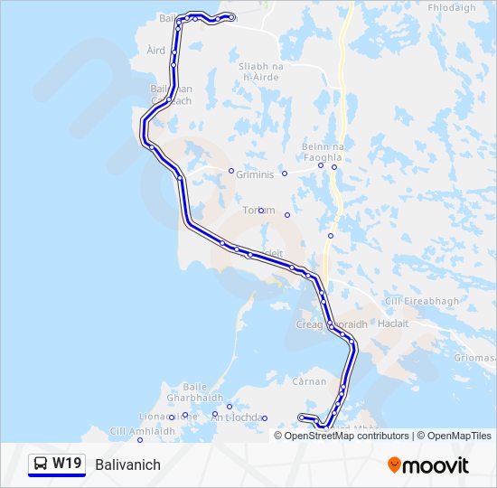 W19 Route: Schedules, Stops & Maps - Balivanich (Updated)